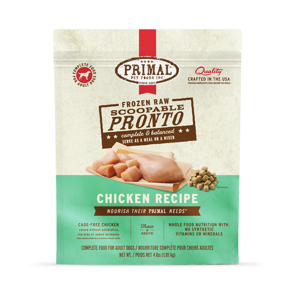 Primal Pronto Raw Frozen Dog Food 4lb – Paw Naturals