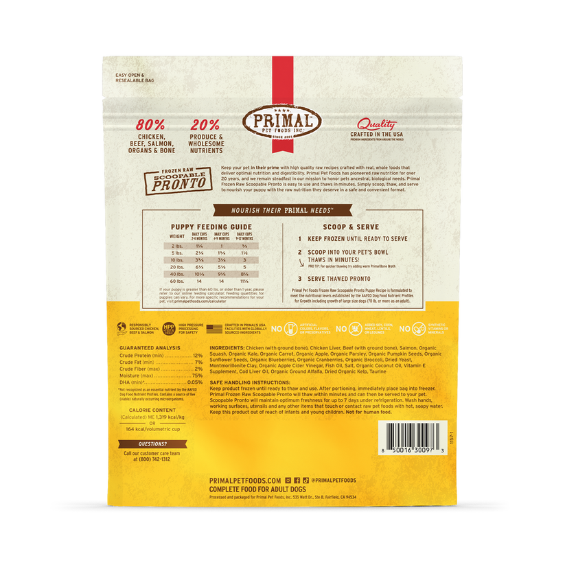 Primal Pronto Raw Frozen Dog Food 4lb – Paw Naturals