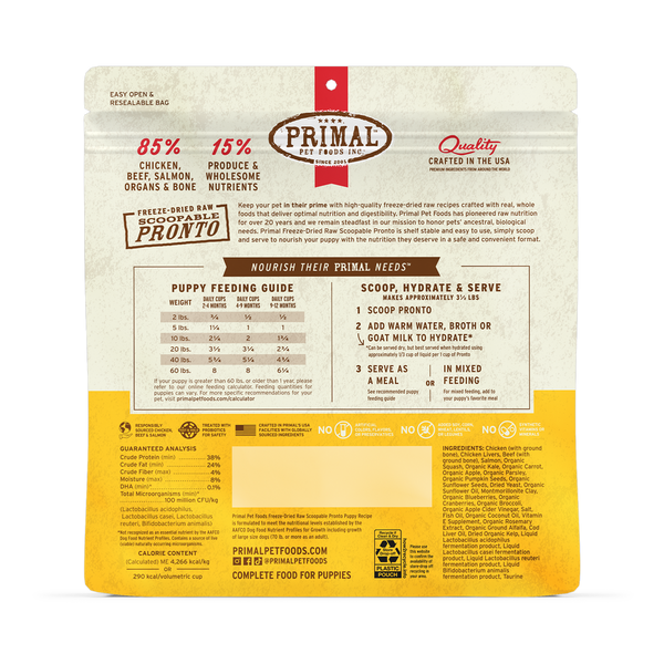 Primal Raw Freeze-Dried Pronto Puppy Recipe Dog Food – Paw Naturals