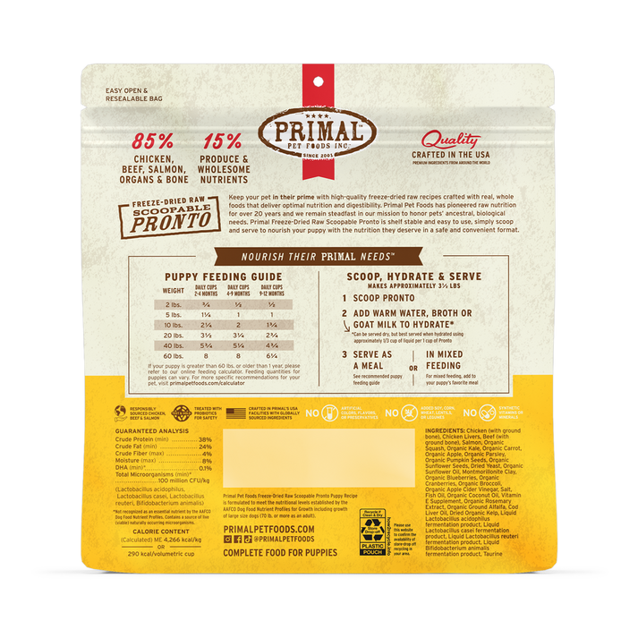 Primal Raw Freeze-Dried Pronto Puppy Recipe Dog Food – Paw Naturals
